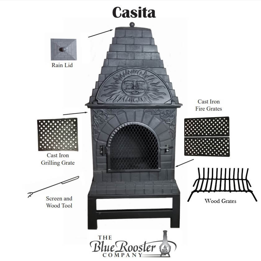 The Casita Grill Chiminea | The Blue Rooster Company